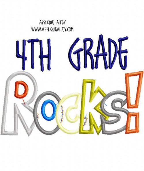 4TH GRADE ROCKS – appliquealley