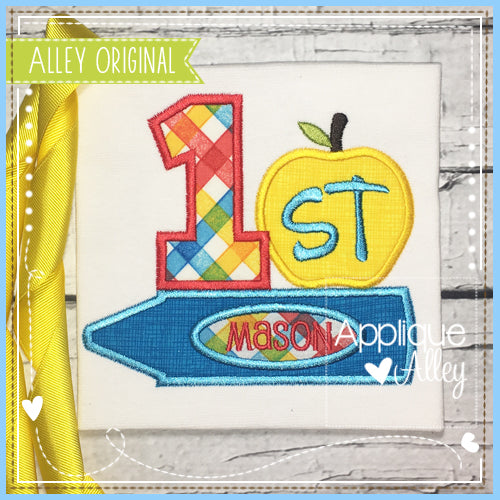 1ST GRADE APPLE CRAYON – appliquealley