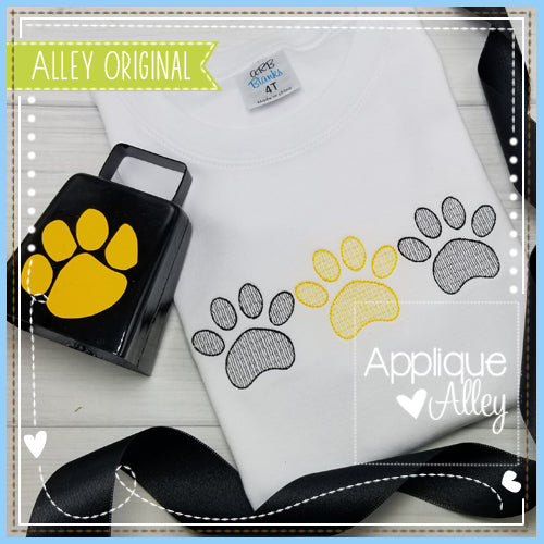 SCRATCHY PAW PRINT TRIO – appliquealley
