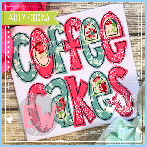 COFFEE CAKES VINTAGE APPLIQUE FONT AAEW – appliquealley