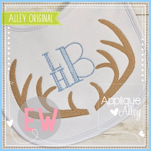 VINTAGE DEER ANTLER EMBROIDERY DESIGN AAEW – appliquealley