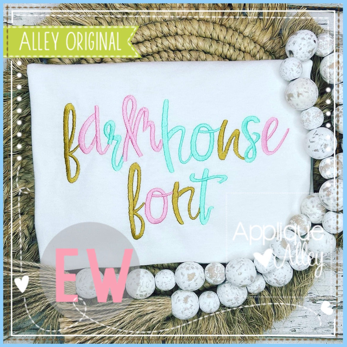 AA FARMHOUSE ALLEY FONT LARGE 6964AAEW – appliquealley