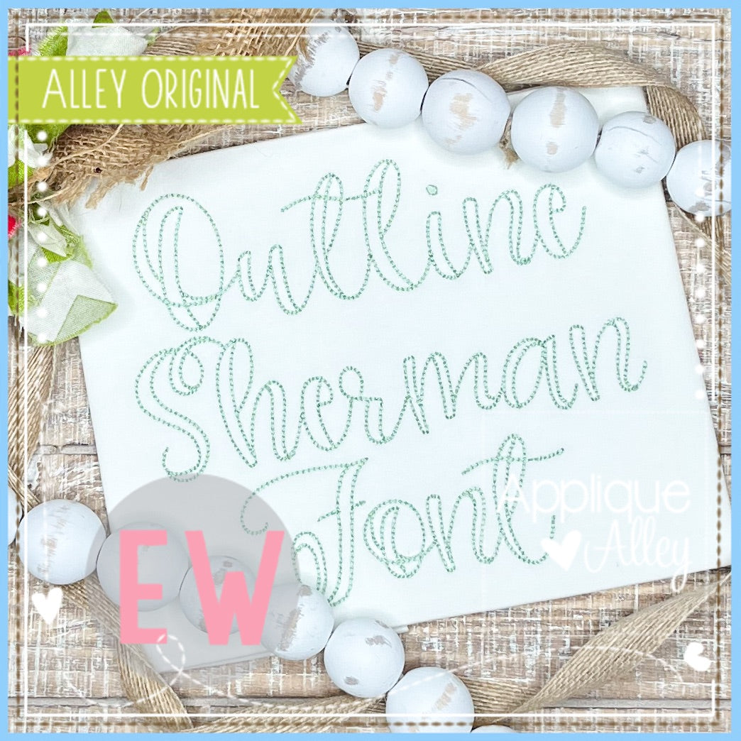 AA OUTLINE SHERMAN VINTAGE FONT 6780AAEW – appliquealley