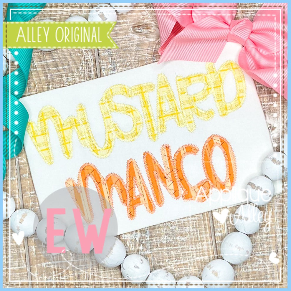 AA ZZ MUSTARD MANGO APPLIQUE FONT 6933AAEW – appliquealley