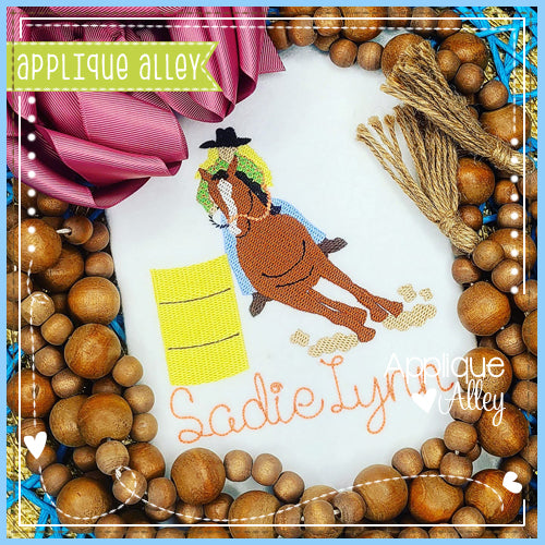 EMBROIDERY BARREL RACING GIRL 6797AAEH – appliquealley