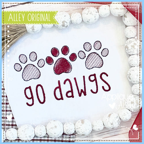 FADED PAW PRINT TRIO 5454AAEH – appliquealley