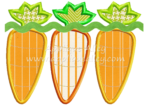 3 CARROTS RIC RAC – appliquealley