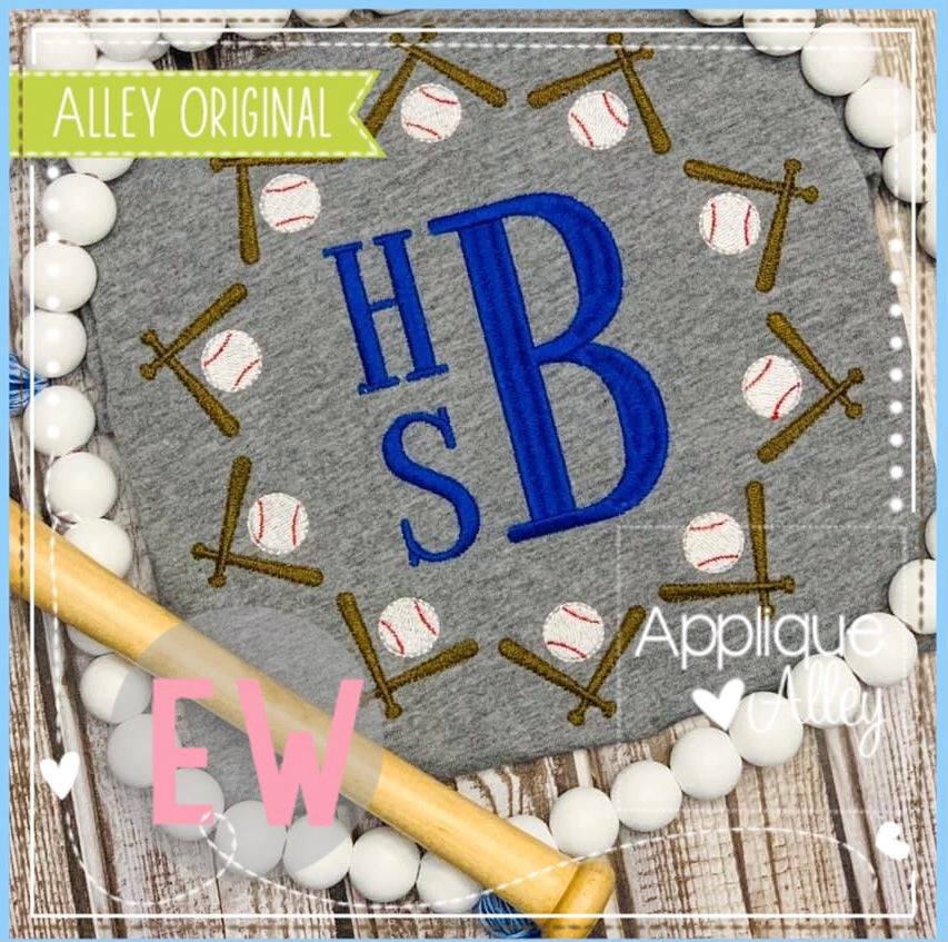 BASEBALL CIRCLE FRAME 5531AAEW – appliquealley