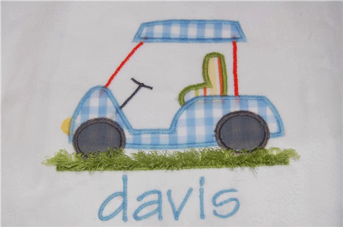 GOLF CART WITH FRINGE GRASS – appliquealley