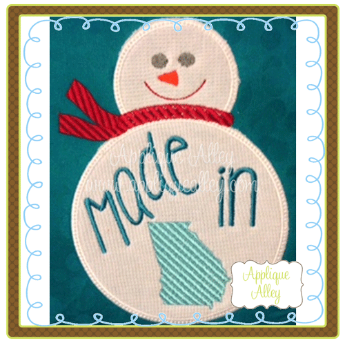 MADE IN GEORGIA SNOWMAN – appliquealley