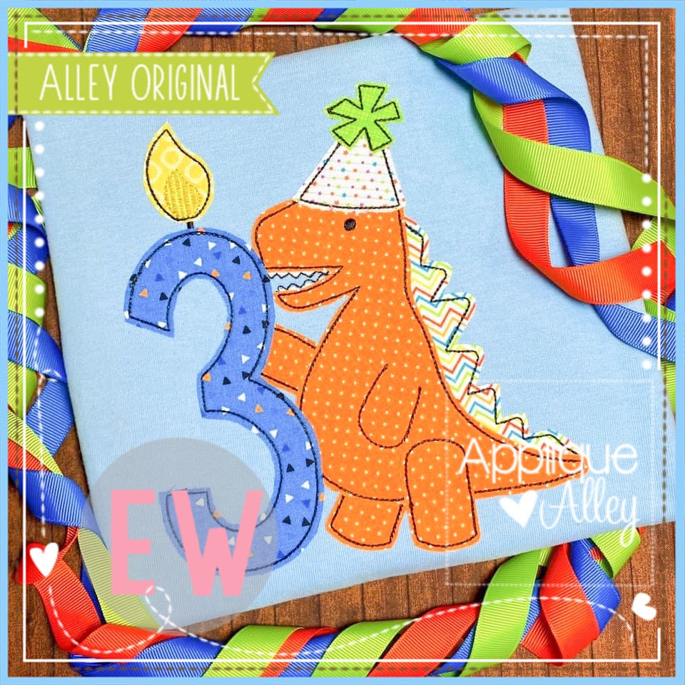 VINTAGE REXY T 3RD BIRTHDAY 5181AAEW – appliquealley
