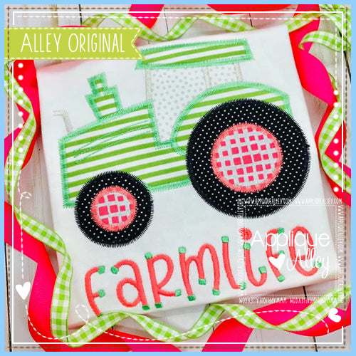 VINTAGE SATIN TRACTOR AAEH – appliquealley